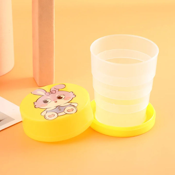 2PC 100ML Folding Cup With Lid Portable Reusable Plastic Water Cup ...