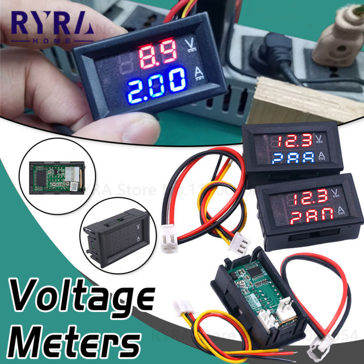 Digital Voltmeter Ammeter DC 100V/10A Current Meter Tester Dual LED ...