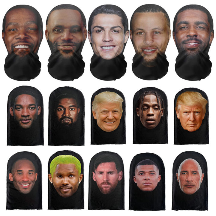 New 3D Printed Kanye Mask Elastic Mesh Full Face Mask for Men Women ...