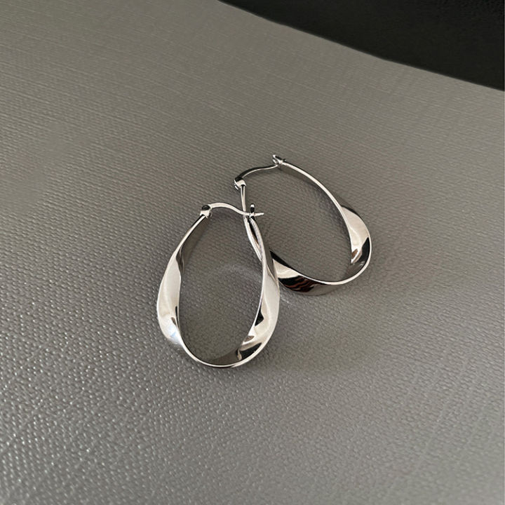 Youbo Mobius Earrings Oval Ear Cuffs Simple Hoops Summer Studs Round ...