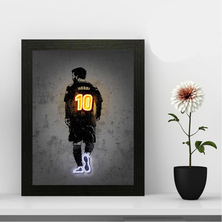 Neon art messi. neymar jr, ibrahimovic decoration wall art posters ...