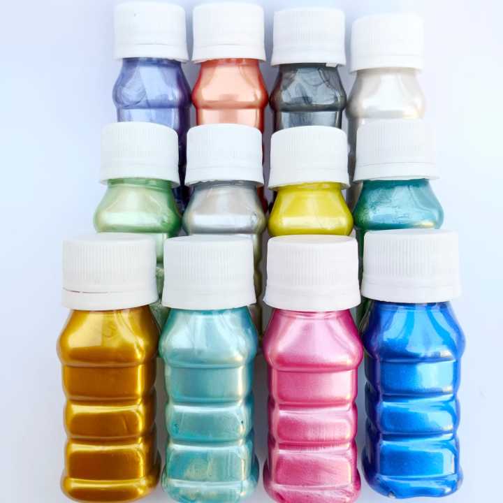 Royal Collection Pigments - Metallic Acrylic Paint Set 12 Colours (36ml ...