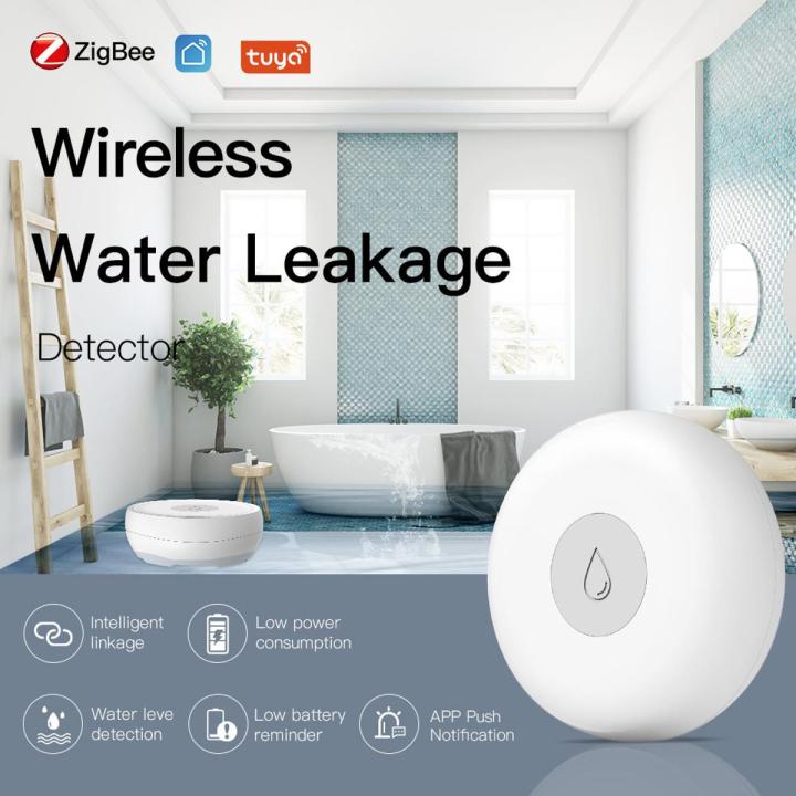 tuya ZigBee Water Leak Detector Flood Sensor Flood Overflow Alert Security Alarm System Support ...