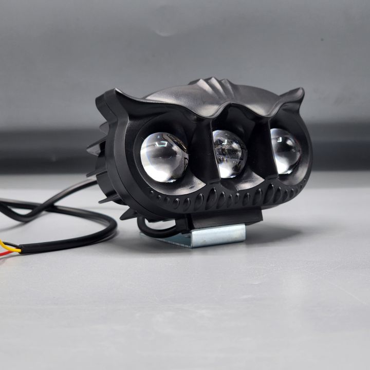 HJG 3 SMD Owl Shape Spotlight Headlight 9D Lens Yellow-White Beam Fog ...