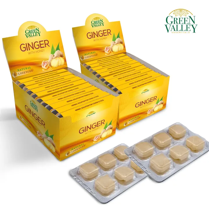 Green Valley Ginger Lozenges | Bundle of 2 Boxes (10 Strips Each ...