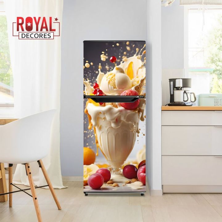 Royal Fruit Ice Cream Fridge Stickers 3d, Door Wrap, Waterproof, Self ...