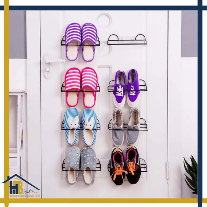 HB One Piece Customize, Entryway Shoe Rack, Black Metal Shoe Bench ...