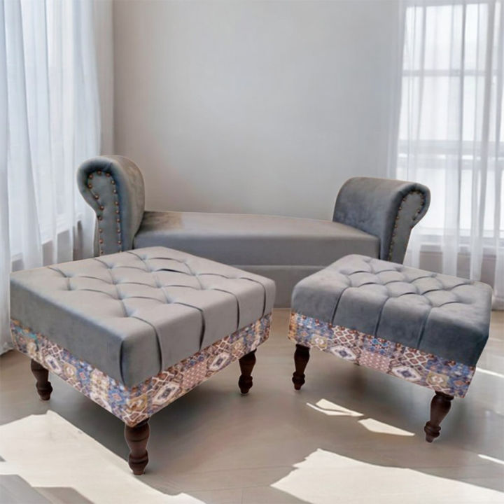 A.H.Q Interior - 4 Seater Puffy Sofa Set | Premium Malai Velvet | 5 ...