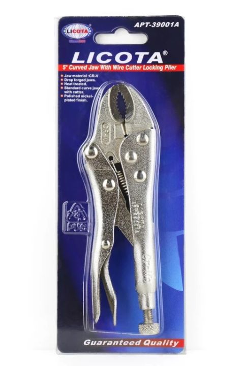 Licota Made in Taiwan 5 Inch Curved Jaw Locking PLier With Wire Cutter ...