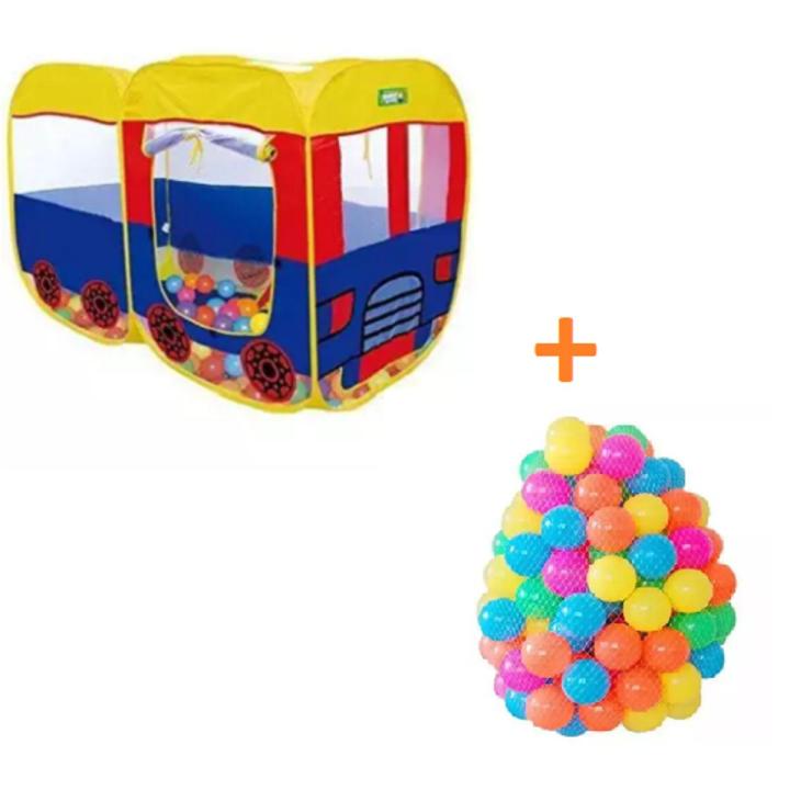 Baby Pop Up Tent House Bus Shape 54 X 37 X 27 Inches 3330 With Soft ...