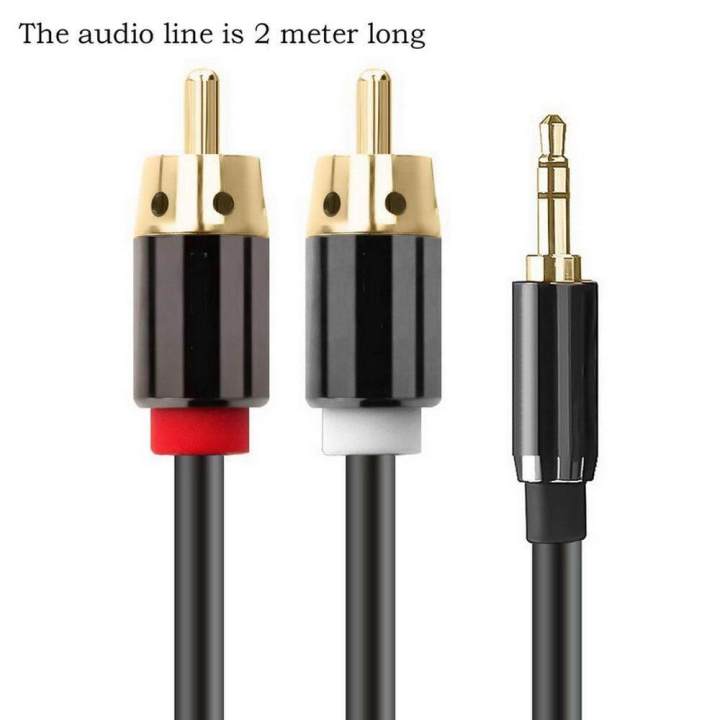 Super HD 3.5mm Aux to 2RCA Y Splitter Stereo Audio Cable Male Type OFC ...