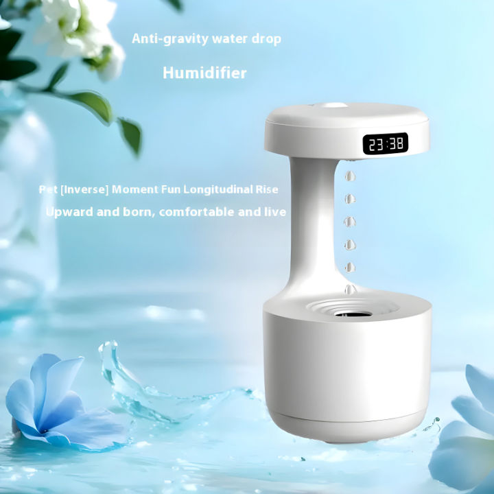 600ml Anti-Gravity Cool Mist Humidifier With Clock & Aroma Diffuser For ...