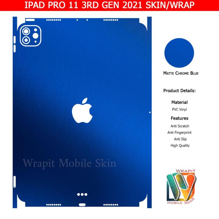 For iPad Pro 11 3rd Gen 2021 Chrome series Back And Sides Skin / Wrap ...