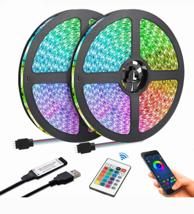 7-Color RGB LED Strip Light for Home Decoration - Flexible, Waterproof ...