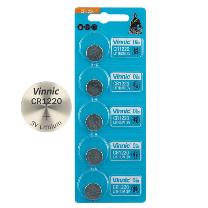 Vinnic Original 5 Pcs CR1220 - 3V Lithium Cell Battery | Daraz.pk