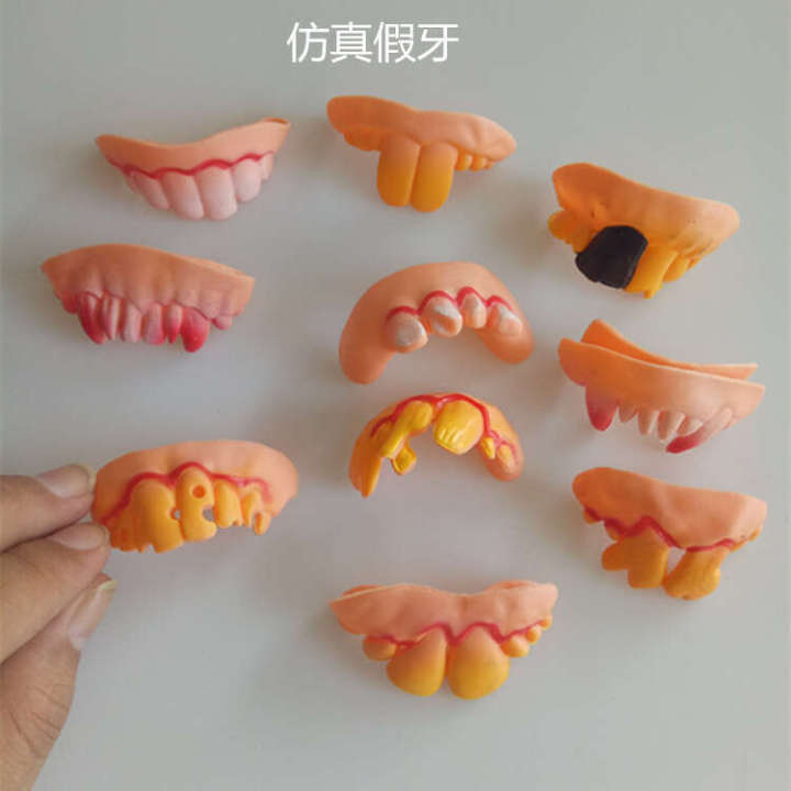 Halloween dentures buck vampire zombie front teeth and funny pran ...