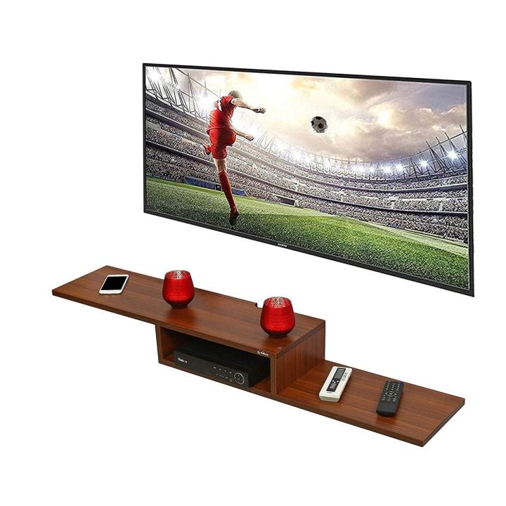 PAKWOOD 2 Tier DIY Wooden TV Entertainment Unit/Wall Set Top Box Shelf ...