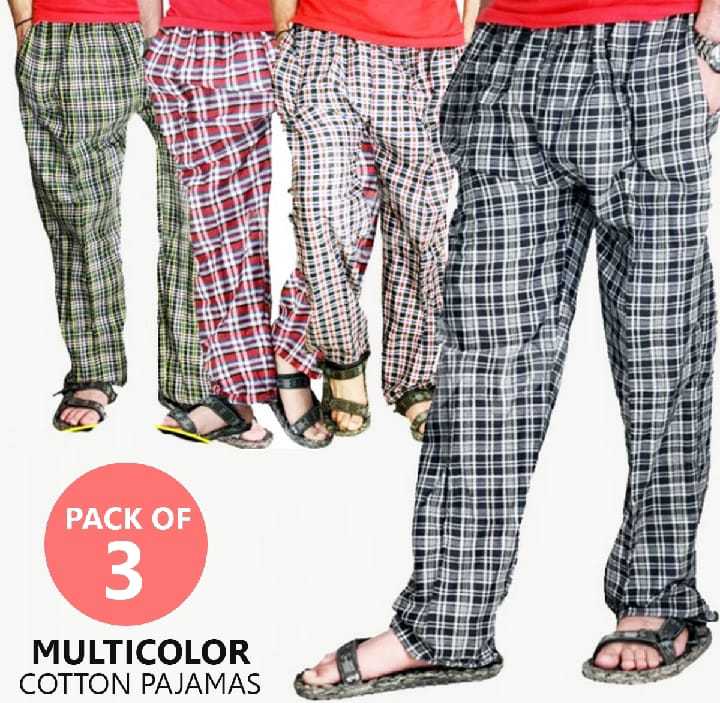 Pack Of 3 - Cotton Checkered Trouser for Men with Pockets - Comfortable ...