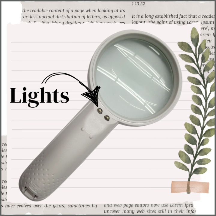 Magnifying Glass with Light 75mm Magnifying Glass Handheld Magnifier ...