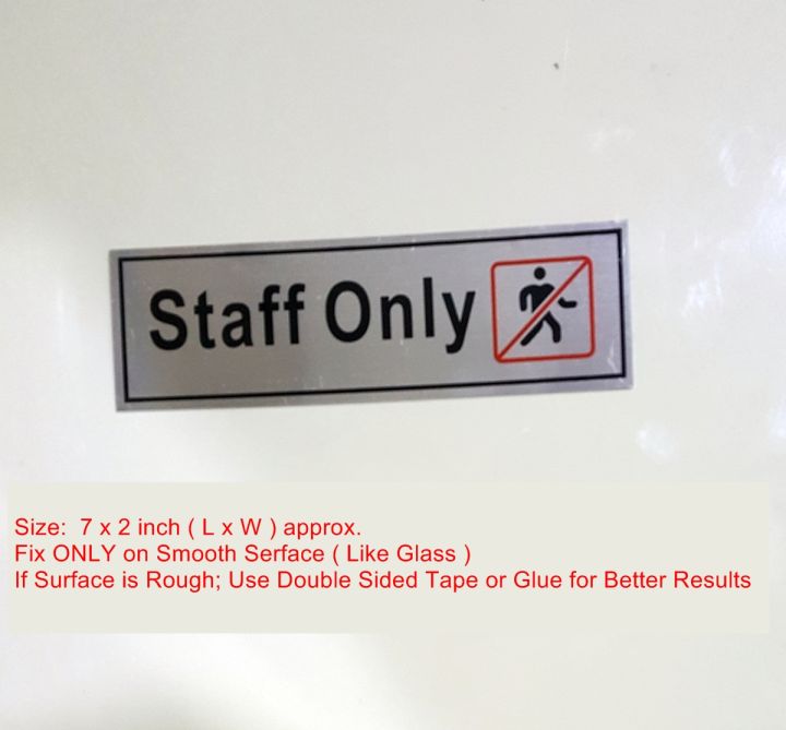 (1 or 2 Piece) STAFF ONLY Name Plate - Imported Self-Adhesive Aluminum ...
