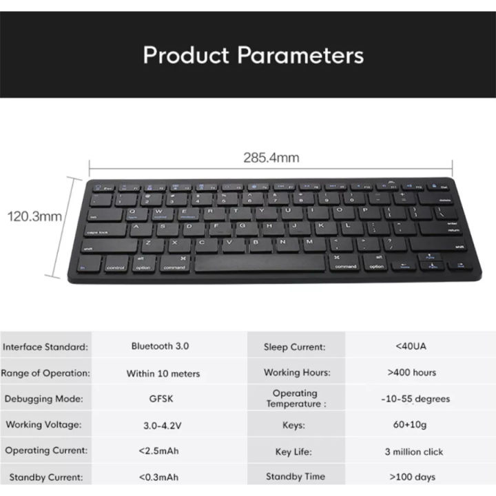 X5 Wireless Bluetooth Keyboard Ultra-Thin Mini Silent Office Keyboard ...