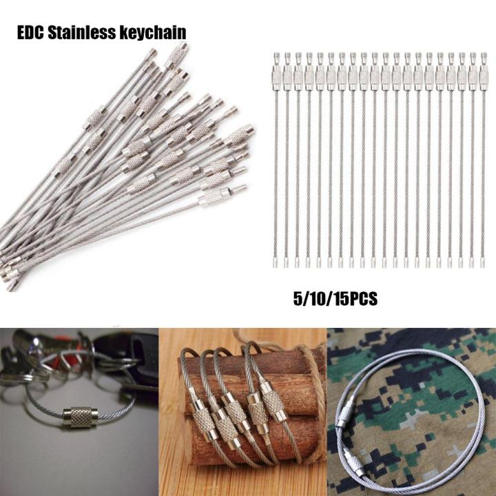 5/10/15Pcs Hiking Style Locking Keys Chain Outdoor Tools EDC Keychain ...