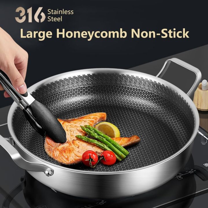 Nonstick Frying Pan Skillet, Fry Pan, Stainless Steel One Side ...