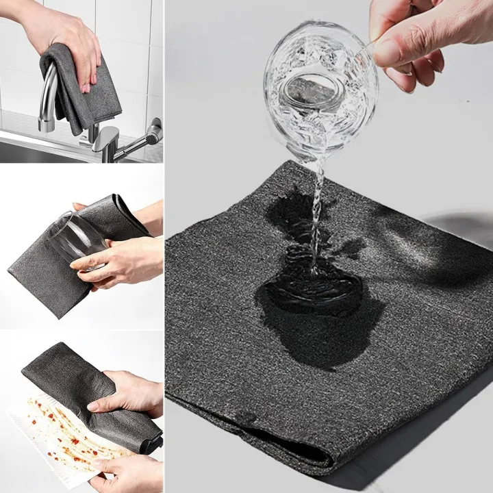 3PCS New Wipe Mirror Artifacts Thick Dishcloth Magic Cloth No Trace ...