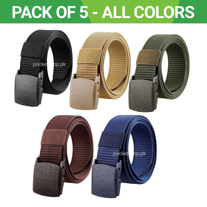 Set of 4/5/6 Adjustable Nylon Belts for Men's Collection / Travel ...
