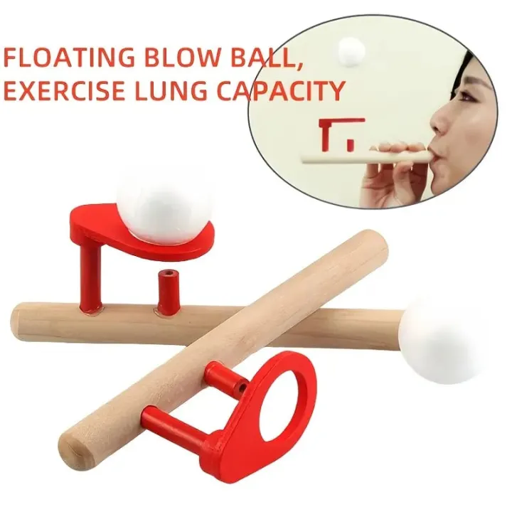 Wooden Games Floating Ball Blow Tube & Foam Balls Blow Toys ...