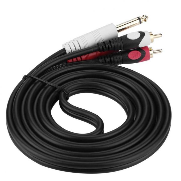 2 RCA to two 6.35MM Jack Audio Cable 24K -Plated 2M 3M 5M 8M Aux For ...