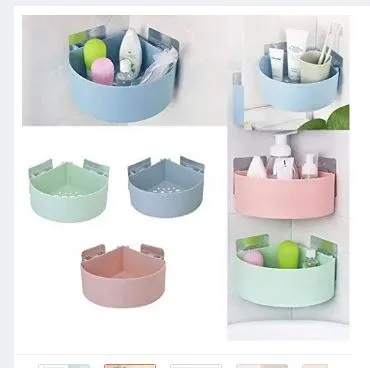 1PC High Quality Plastic Corner Storage Rack Suction Cup Bathroom ...