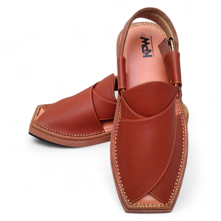 Kaltoor Premium Signature Kaptaan Chappal Reddish Brown Color | Daraz.pk