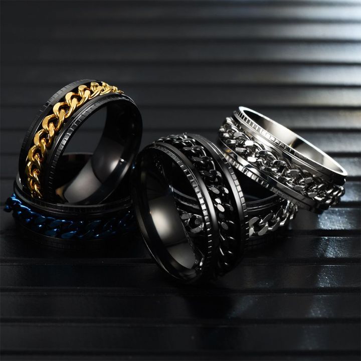 Simple Goth Fidget Spinner Rotating For Teens Stainless Steel Women ...