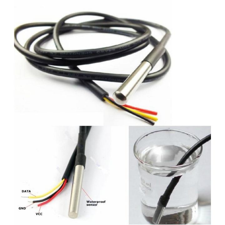 DS18B20 Waterproof Digital Temperature Sensor 1M | Daraz.pk