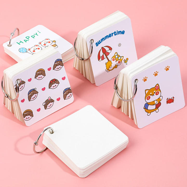 Binder Ring Flipping Flash Card DIY Combinable Study Cards Mini Lined ...