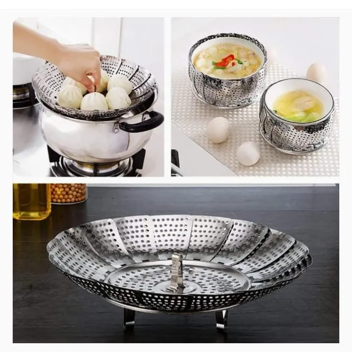 Food Grade Stainless Steel Steamer Foldable Shrinkable Steamer Suitable ...