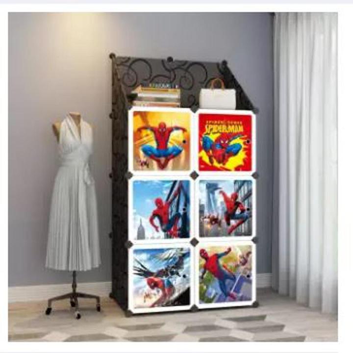 SPIDERMAN BLACK 6C Upper Rack DIY Rack Storage Cabinet Wardrobe | Daraz.pk