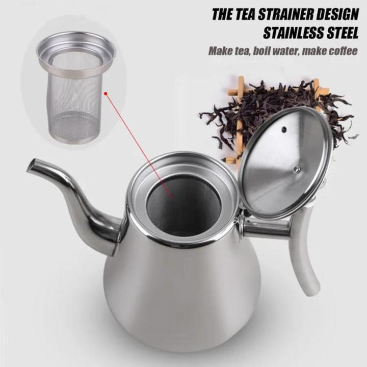 1L/1.5L Stainless Steel Kettle Teapot Tea Coffee Maker Kitchen ...