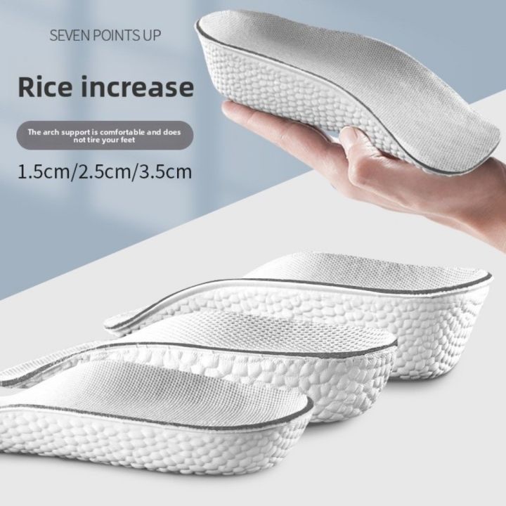 New EVA Height Increase Insoles Breathable Memory Foam 7 Points Lifts ...