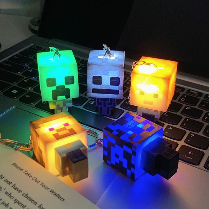 Mini Alex Luminous MC Key Chain Skeleton Steve Night Lamp Pendant Game ...