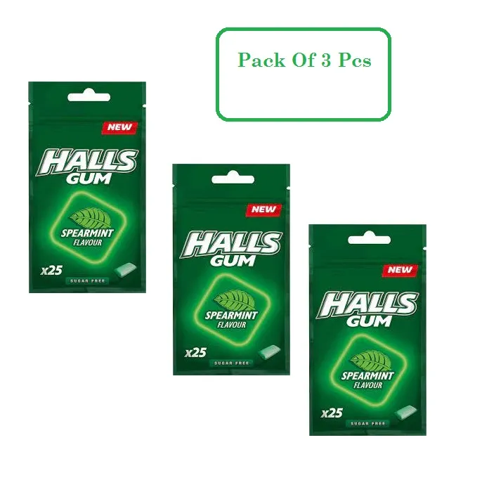 GUMS | HALL GUM SPEARMINT FLAVOR | SUGAR FREE | 25 INSIDE EACH POUCH ...
