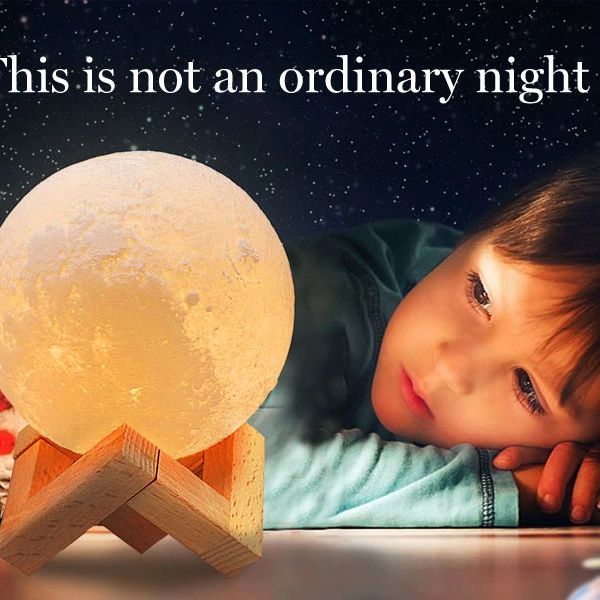 Moon Lamp 3D Print Moonlight LED Rechargeable Table Desk Lamp 12CM With ...