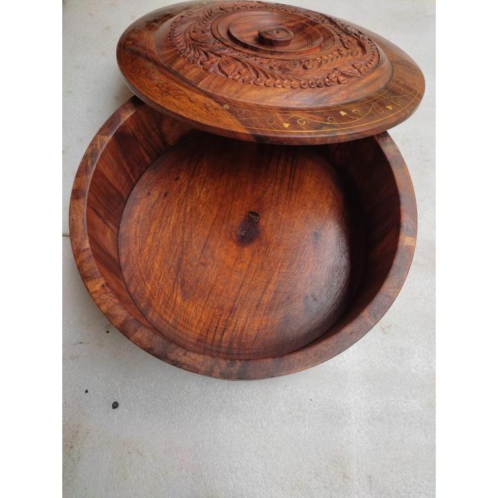 Wooden Handmade Hot Pot with Lid Wooden Hot Pot Casserole Dish with Lid ...