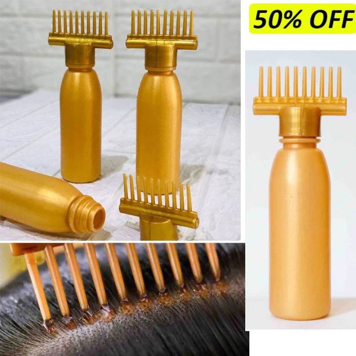 Hair Oil Applicator Comb Bottle 130ml (Pack of 1) Root Comb Applicator ...