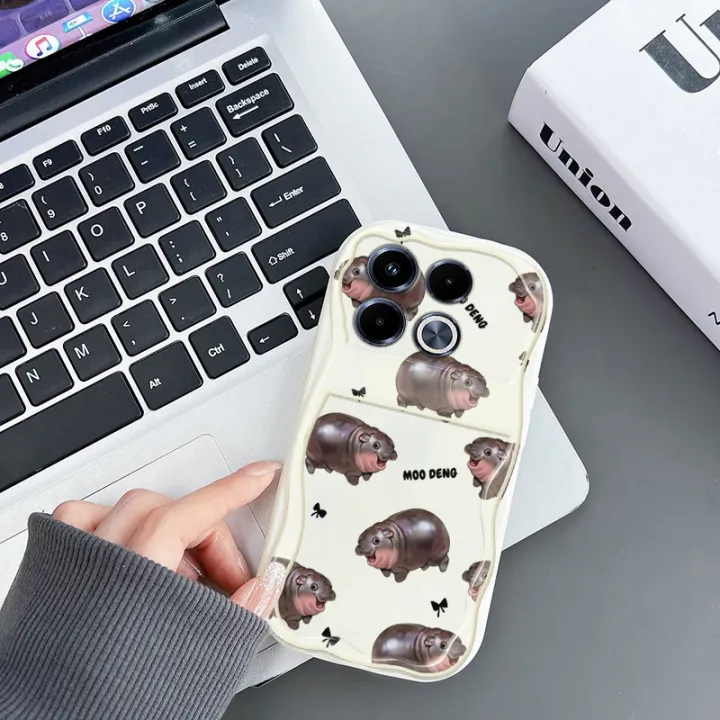 VRQR Wave soft shell For Infinix Note 40 Pro Plus Case Cute Moo Deng ...