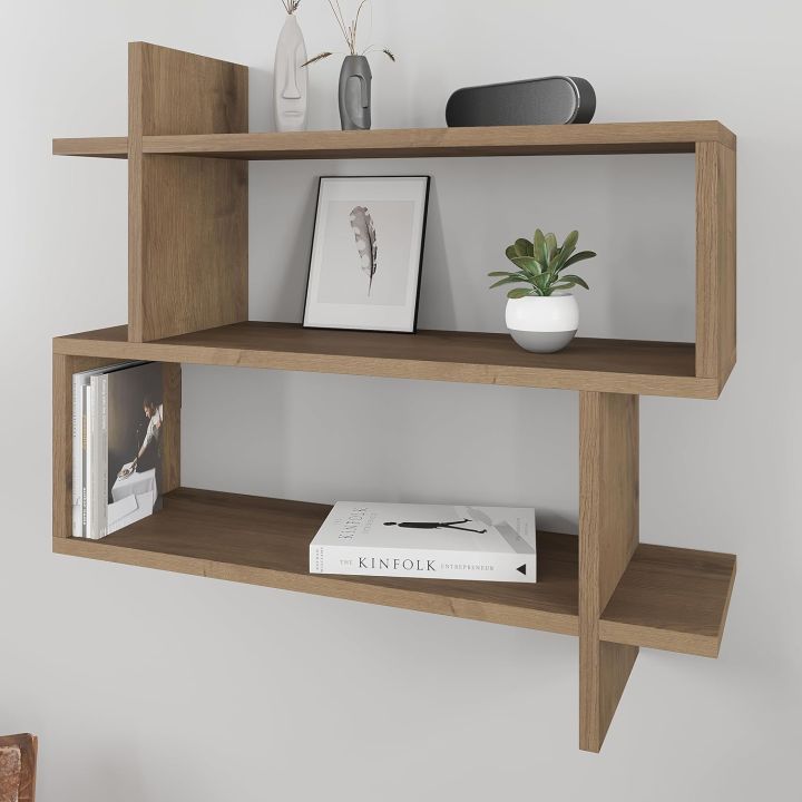 LOOP wooden Bookshelf, DIY Wall Mounted Trophy Shelf, Lamp Shelf ...