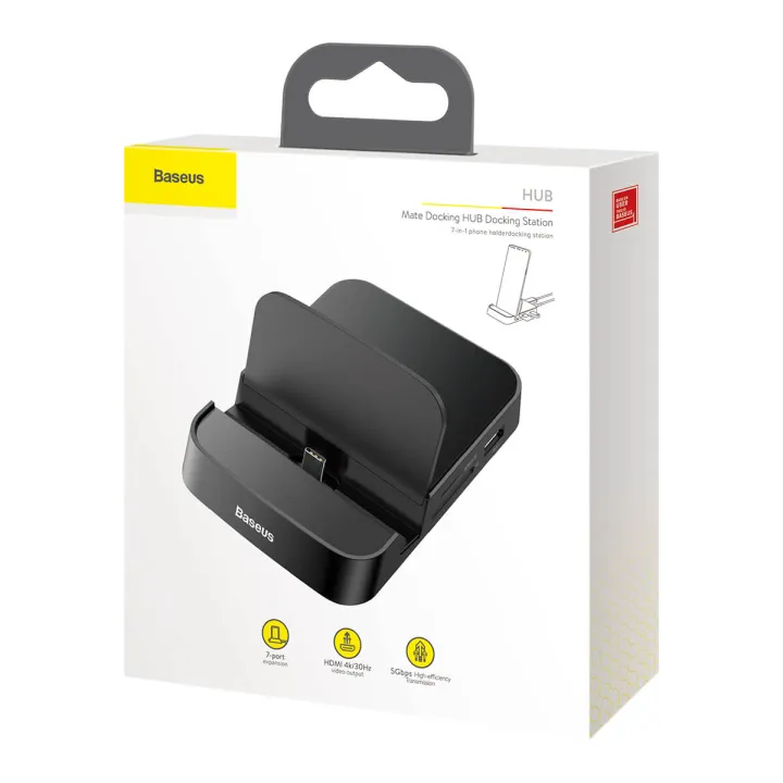 Baseus Mate Dock: Type-C HUB Station (Black) | Daraz.pk