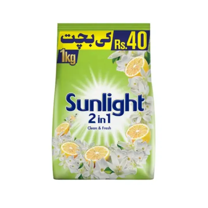 Sunlights Washing Powder Green 1kg - Bright Clean & Fresh Fragrance ...