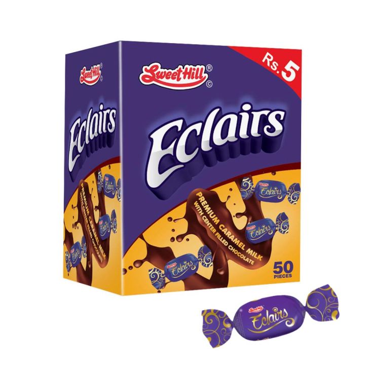 Eclairs Chocolate Candy Box 50 Pieces | Creamy Caramel & Chocolate ...